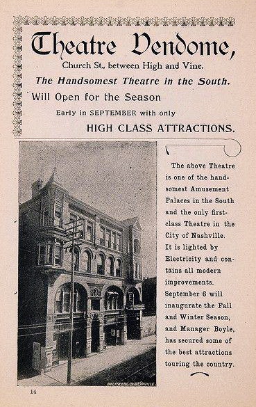The Nashville Theatres of 1900 – Nashville Historical Newsletter